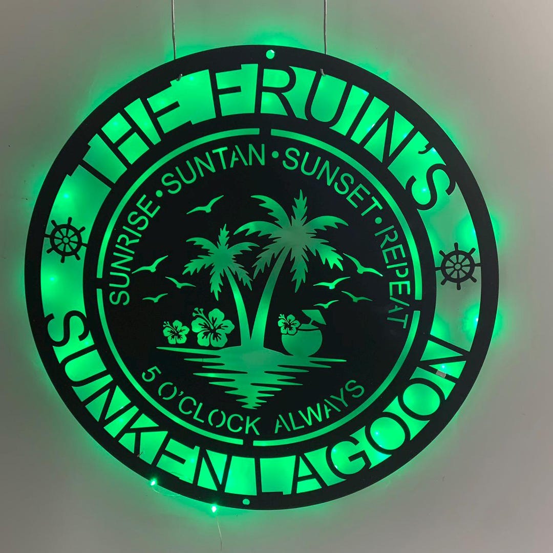 Personalized Tropical Palm Tree Metal Sign LED Light, Custom Palm Tree ...