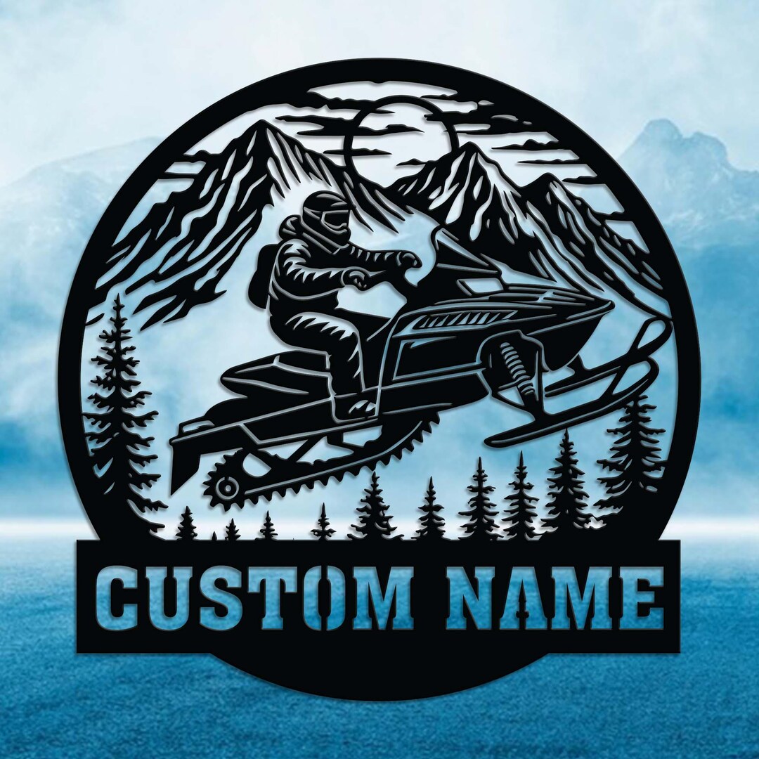 Custom Snowmobile Metal Sign Wall Art, Personalized Snow Mobile Rider ...
