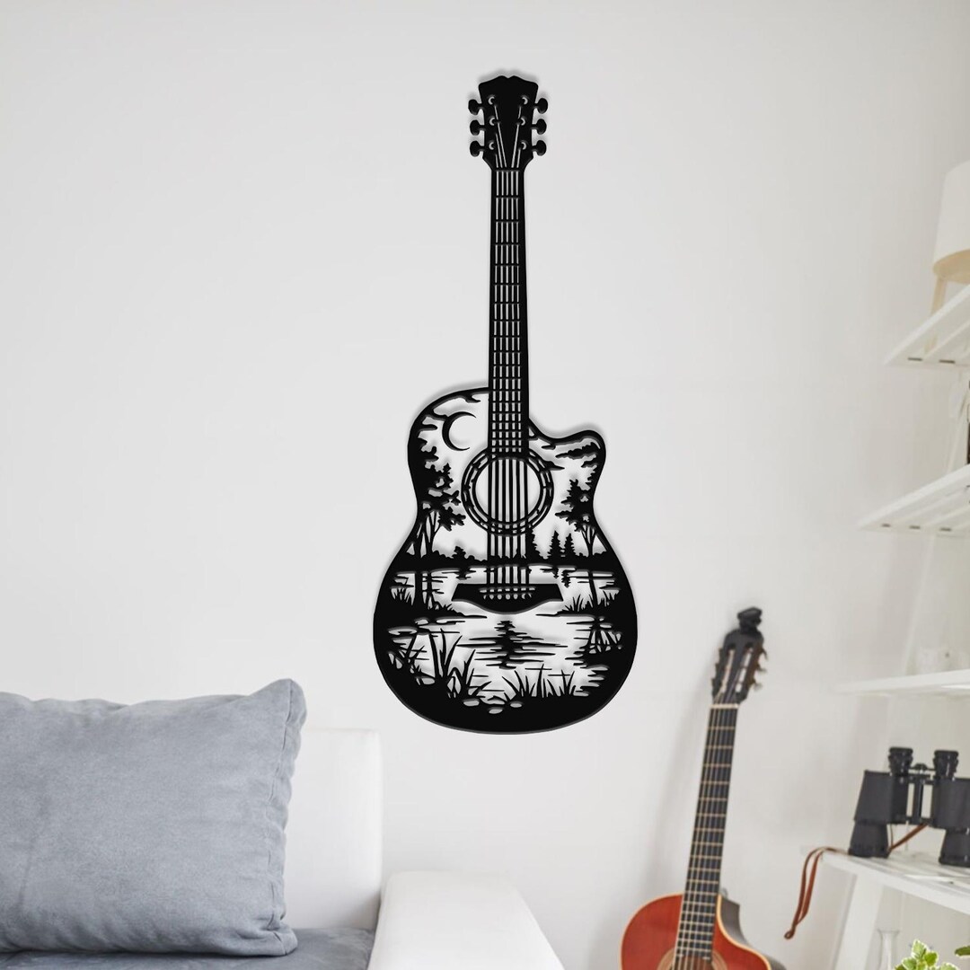 Guitar Metal Sign Wall Art, Guitarist Name Sign, Music Studio Wall Art ...