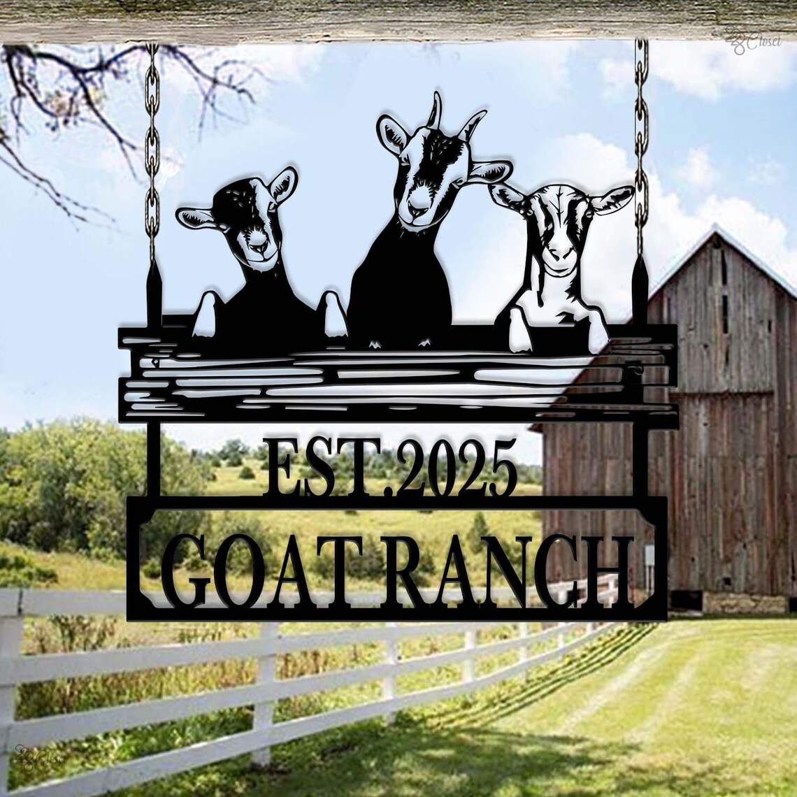 Custom Goat Ranch Sign, Metal Farm Sign With Goat, Ranch Sign, Gift for ...