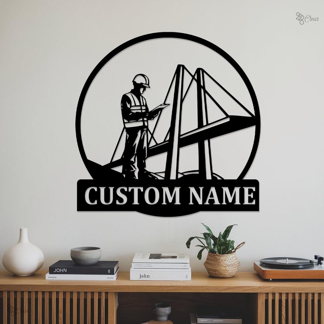 Custom Civil Engineer Metal Wall Art, Mechanical Engineer Gift ...