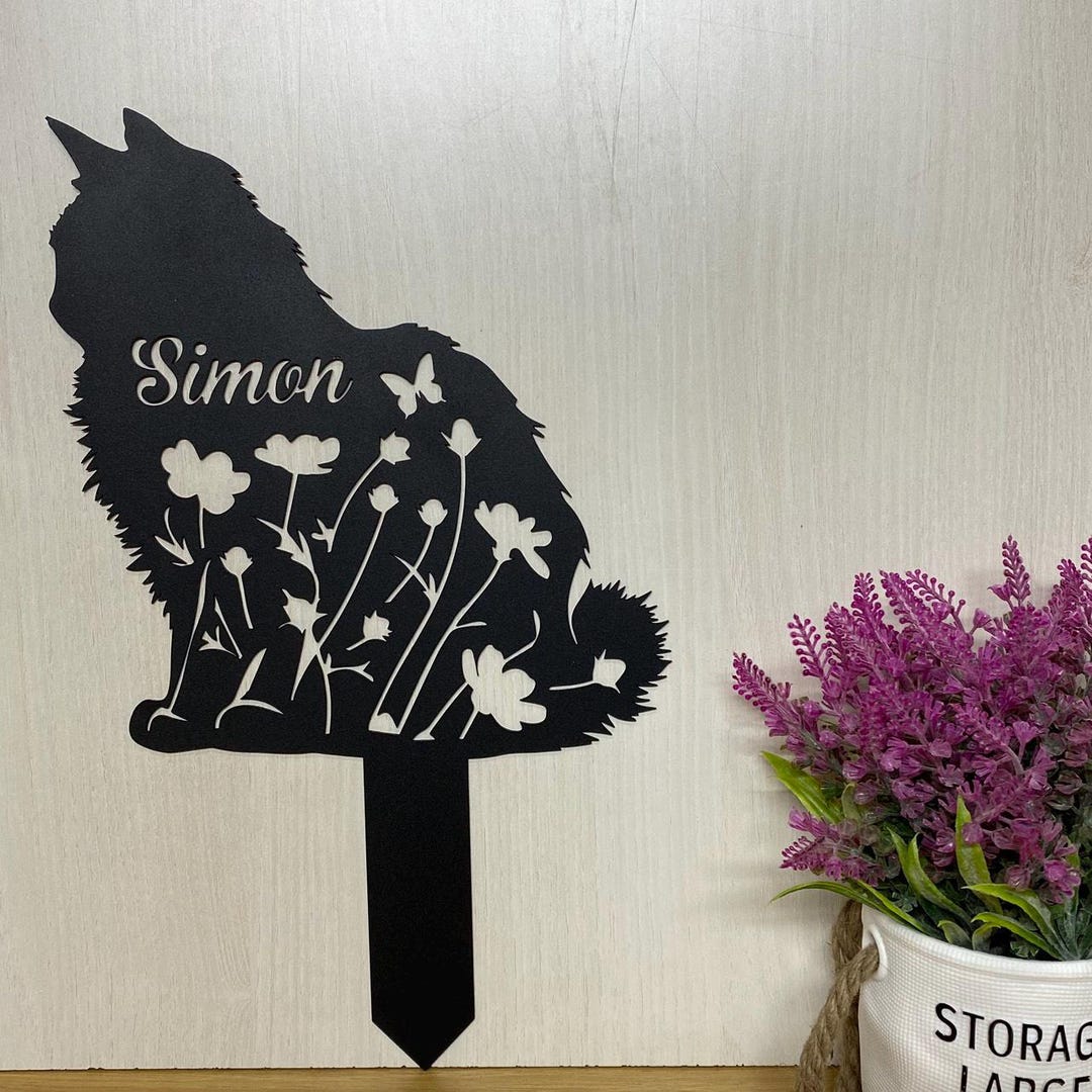 Personalized Cat Memorial Plaque With Stake, Custom Cat Memorial Stake ...
