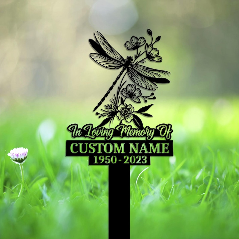 Dragonfly Memorial Stone - Etsy