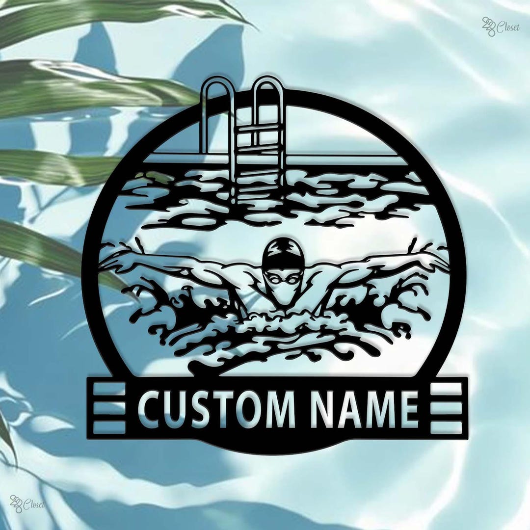 Custom Swimming Metal Sign, Personalized Swimmer Wall, Swim Team Decor ...