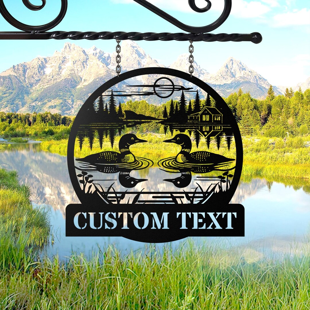 Personalized Lake Loons Metal Sign, Custom Duck Loons Name Sign ...
