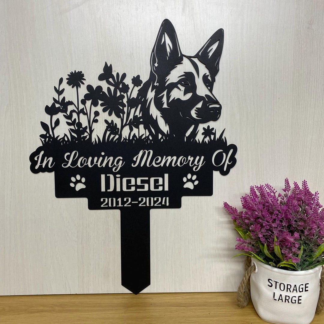 Personalized German Shepherd Memorial Stake, in Loving Memory of Dog ...