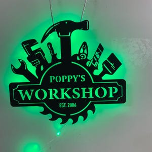Custom Mechanic Workshop Metal Wall Art LED Lights,personalized ...