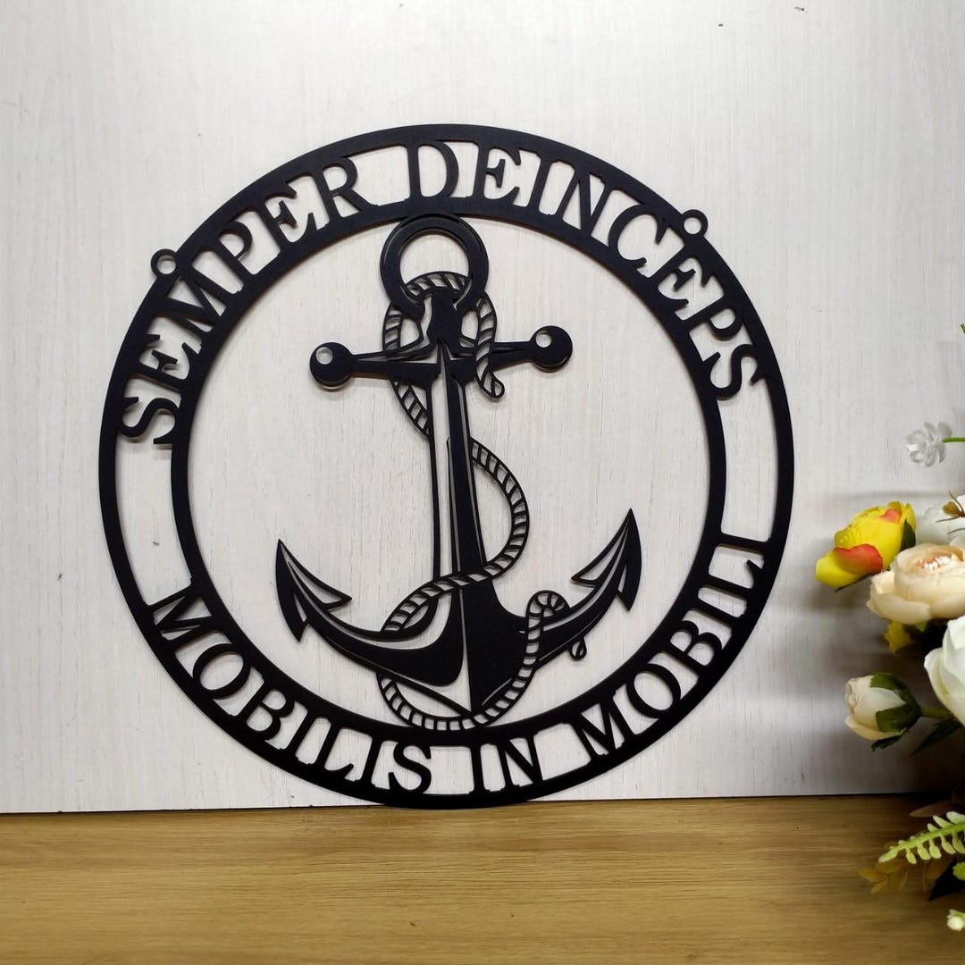 Custom Anchor Metal Wall Art, Personalized Anchor Name Sign, Nautical ...