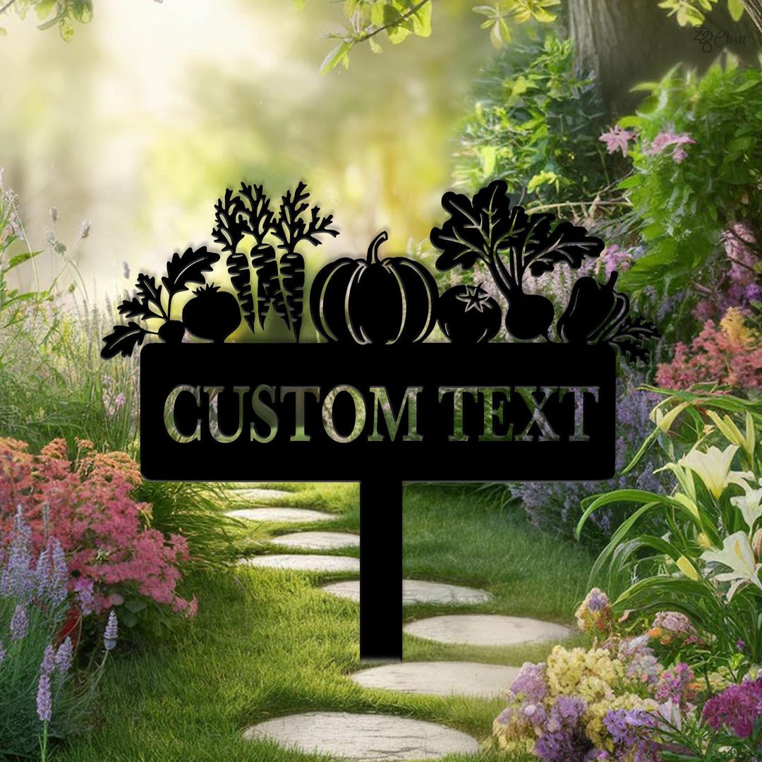 Custom Garden Metal Sign, Vegetable Garden Metal, Veggie Garden ...