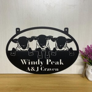 Custom Sheep Farm Metal Wall Art, Personalized Sheep Farmhouse Decor ...
