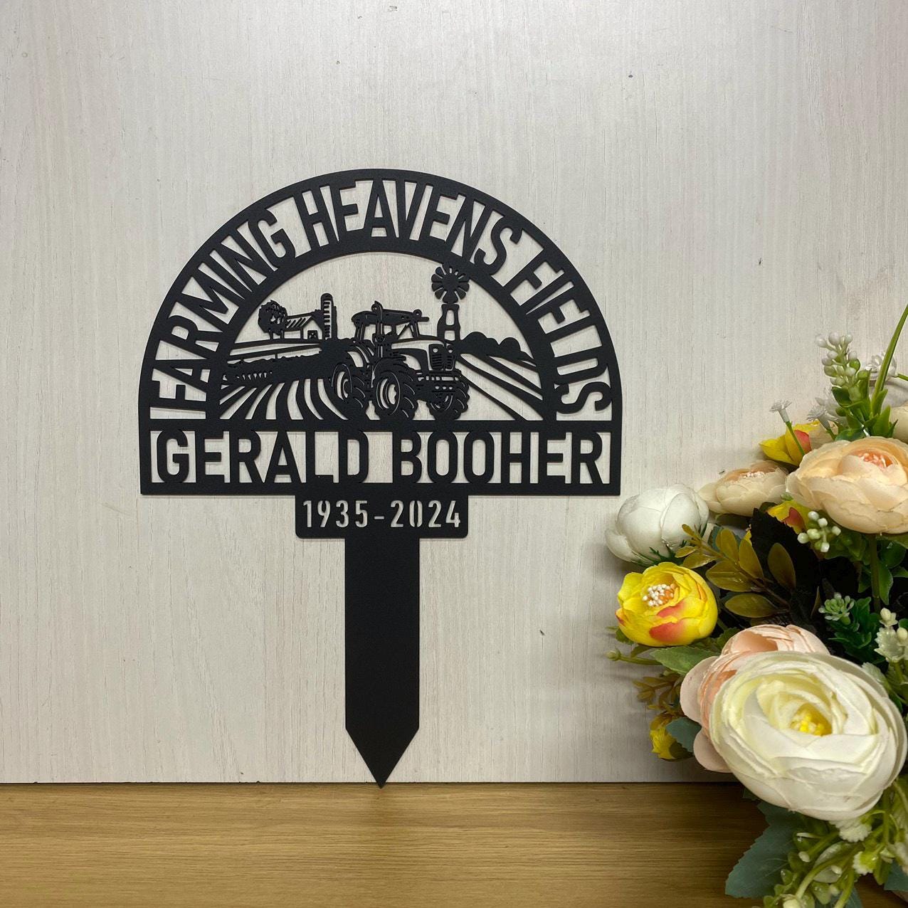 Farmer Memorial Stake Garden Stake, Personalized Farmer Name Sign Grave ...