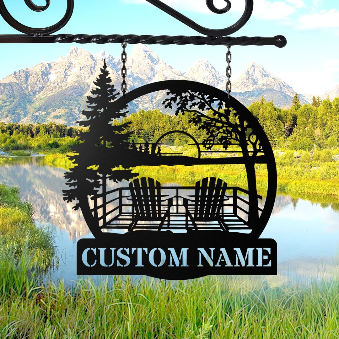 Custom Lake House Metal Sign, Forest Lake Sign, Personalized Lake House ...