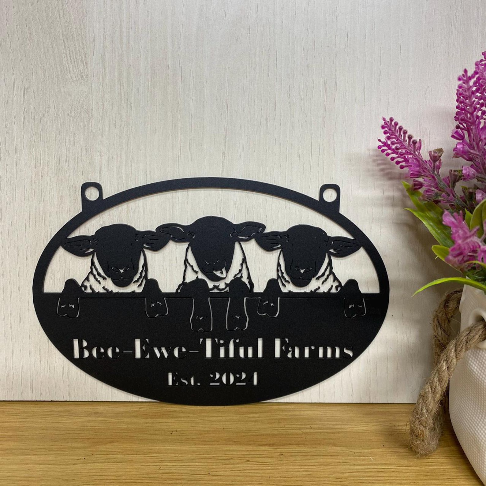 Custom Sheep Farm Metal Wall Art, Personalized Sheep Farmhouse Decor ...