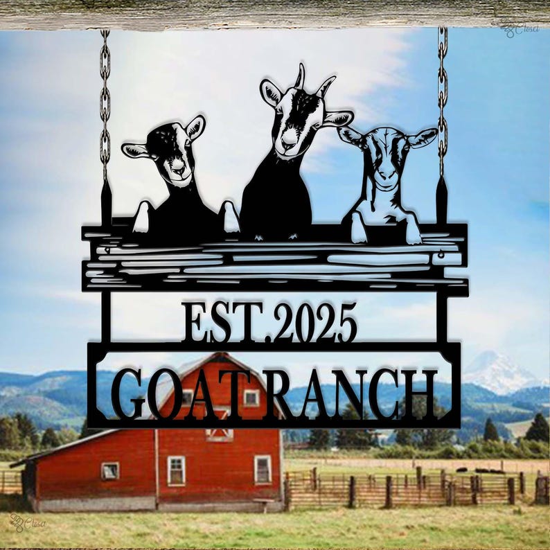 Custom Goat Ranch Sign, Metal Farm Sign With Goat, Ranch Sign, Gift for ...
