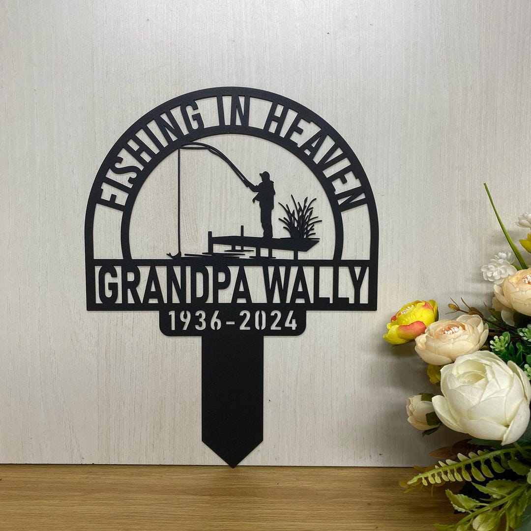 Custom Fisherman Memorial Stake, in Loving Memory of Fisherman Grave ...