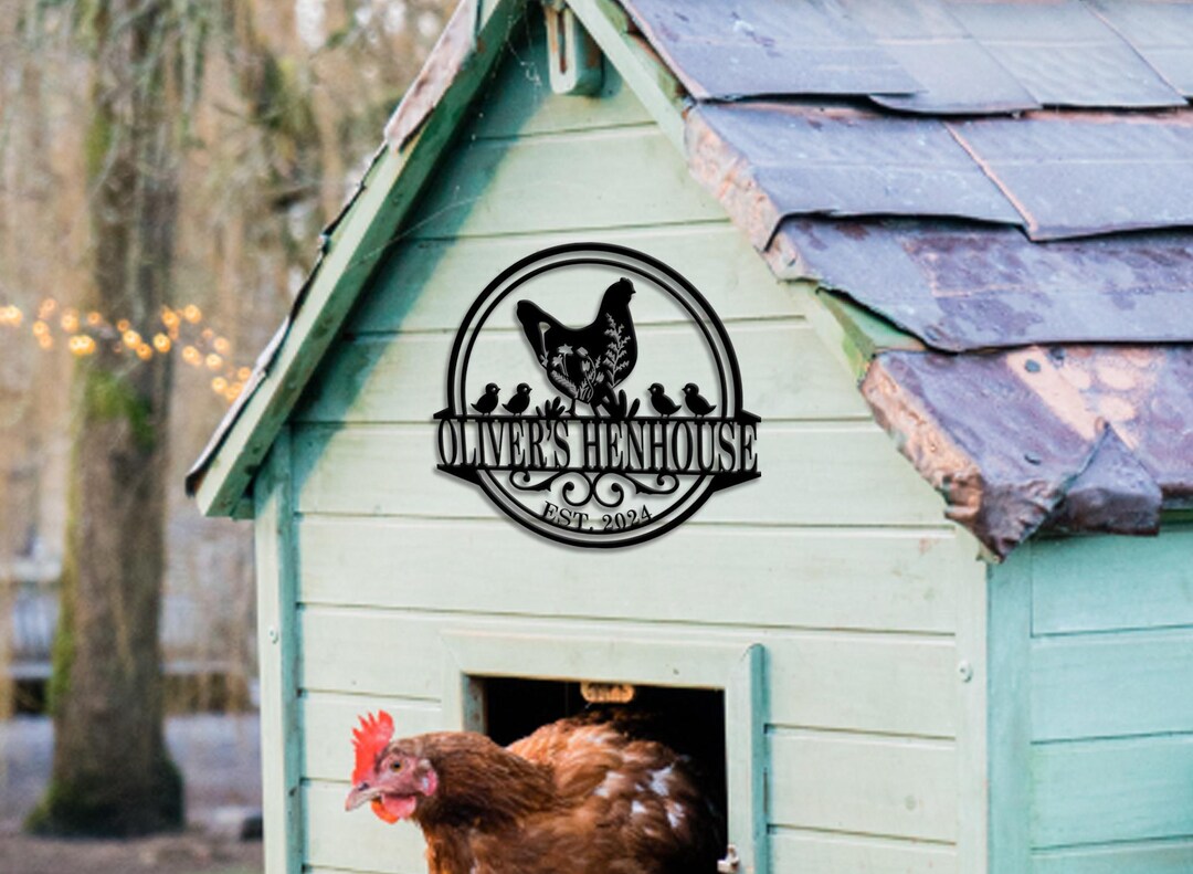 Personalized Chicken Farm Metal Sign, Farm Coop Sign, Custom Chicken ...
