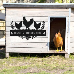 Custom Chicken Coop Metal Sign, Hen House Sign, Metal Chicken Sign ...