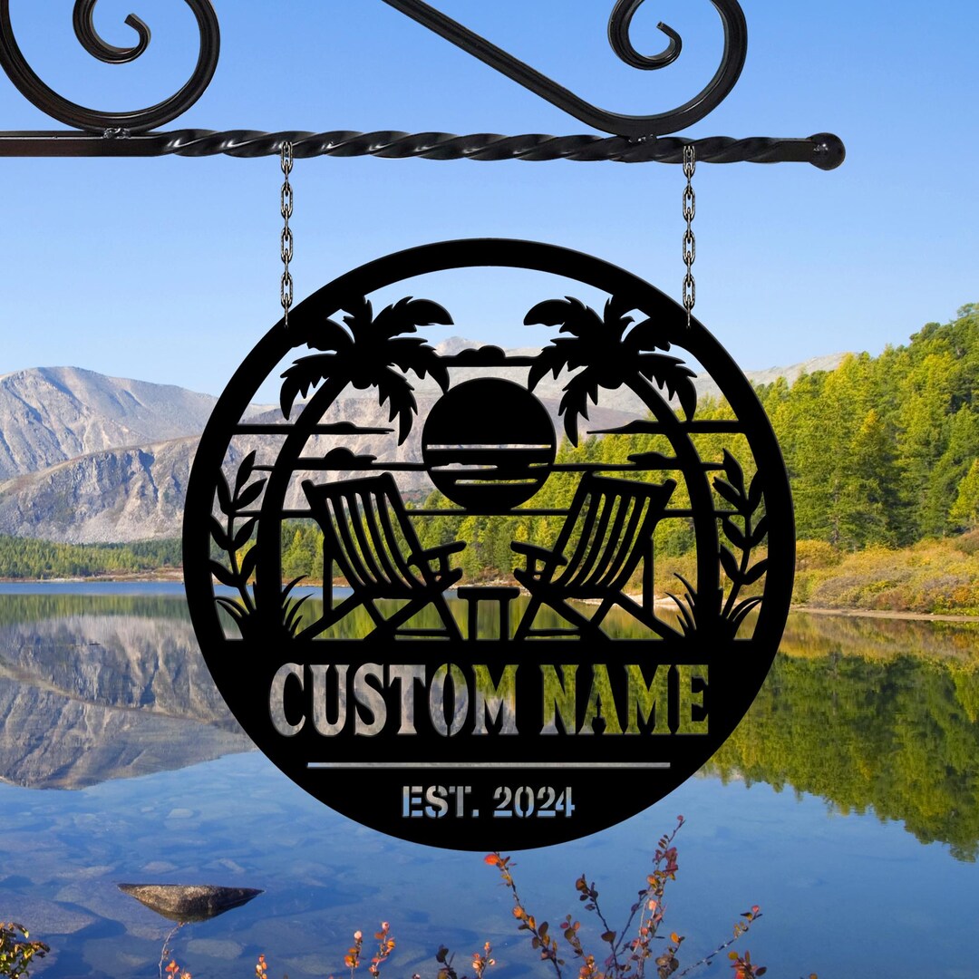 Custom Palm Tree Metal Sign Wall Art - Personalized Tropical Wall Art ...