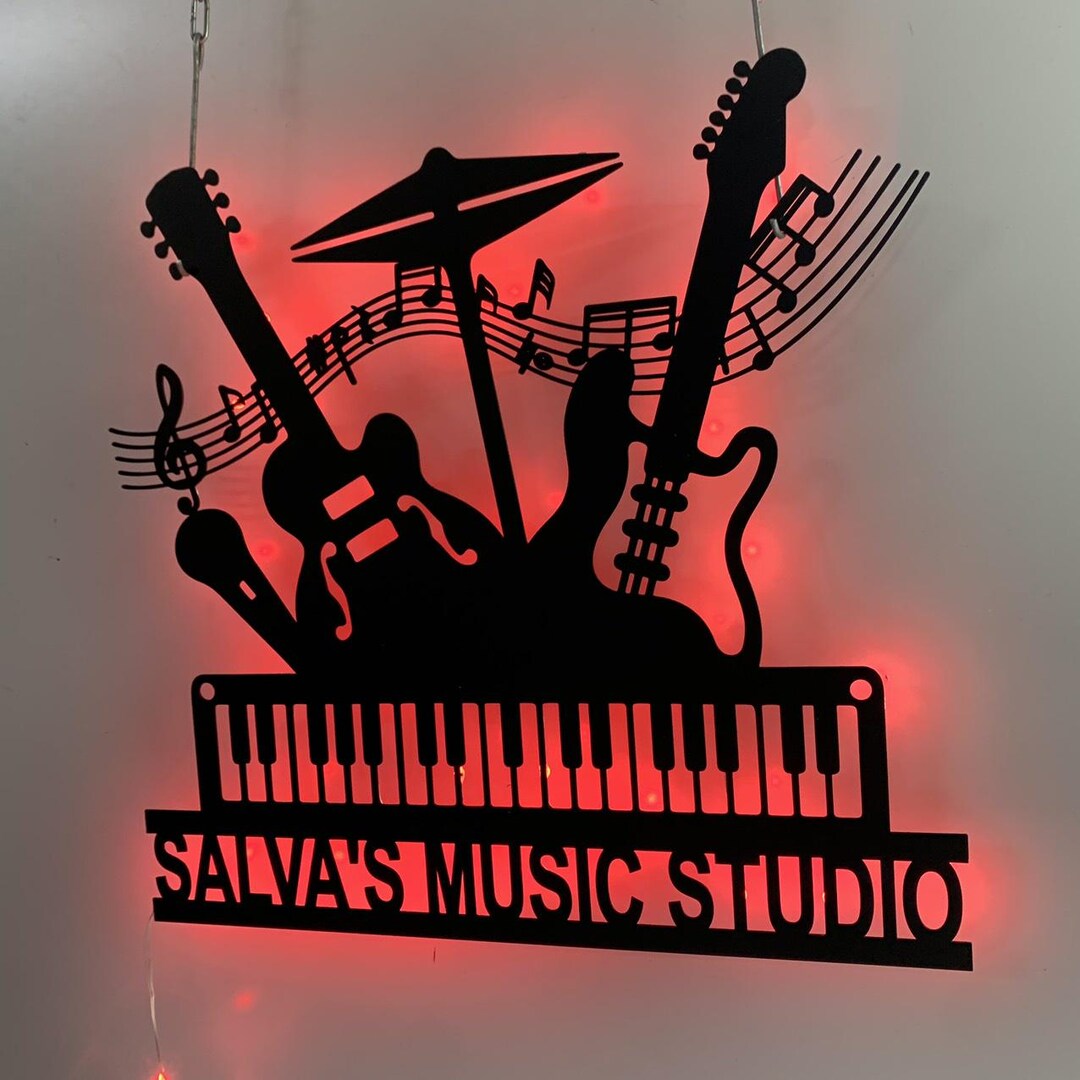 Personalized Music Instrument Metal Sign With LED Lights,music Band ...