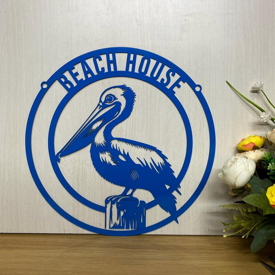 Custom Pelican Metal Wall Art, Personalized Pelican Metal Sign, Pelican ...