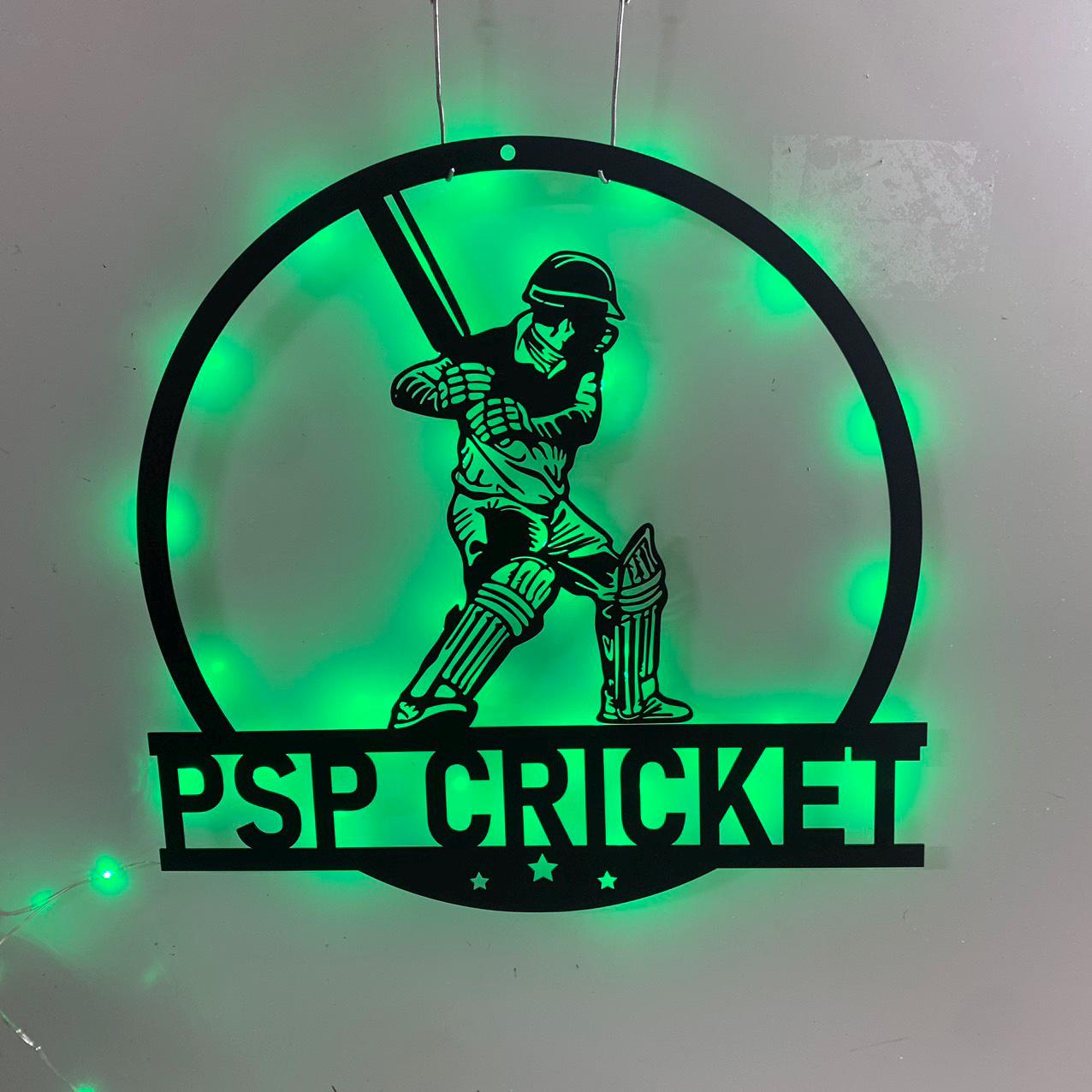 Personalized Cricket Player Metal Sign LED Lights,custom Ball Cricket ...