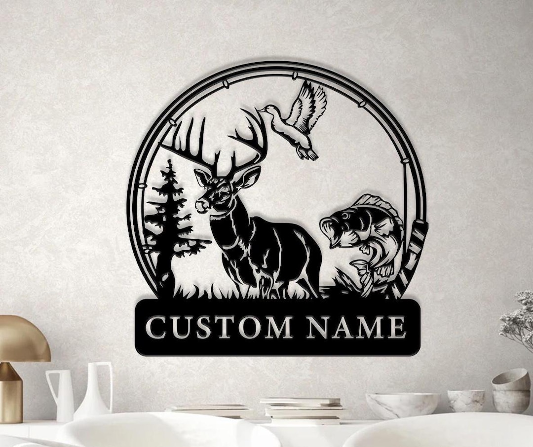 Personalized Hunting Name Sign Metal,custom Hunter Lover Gift,outdoor ...