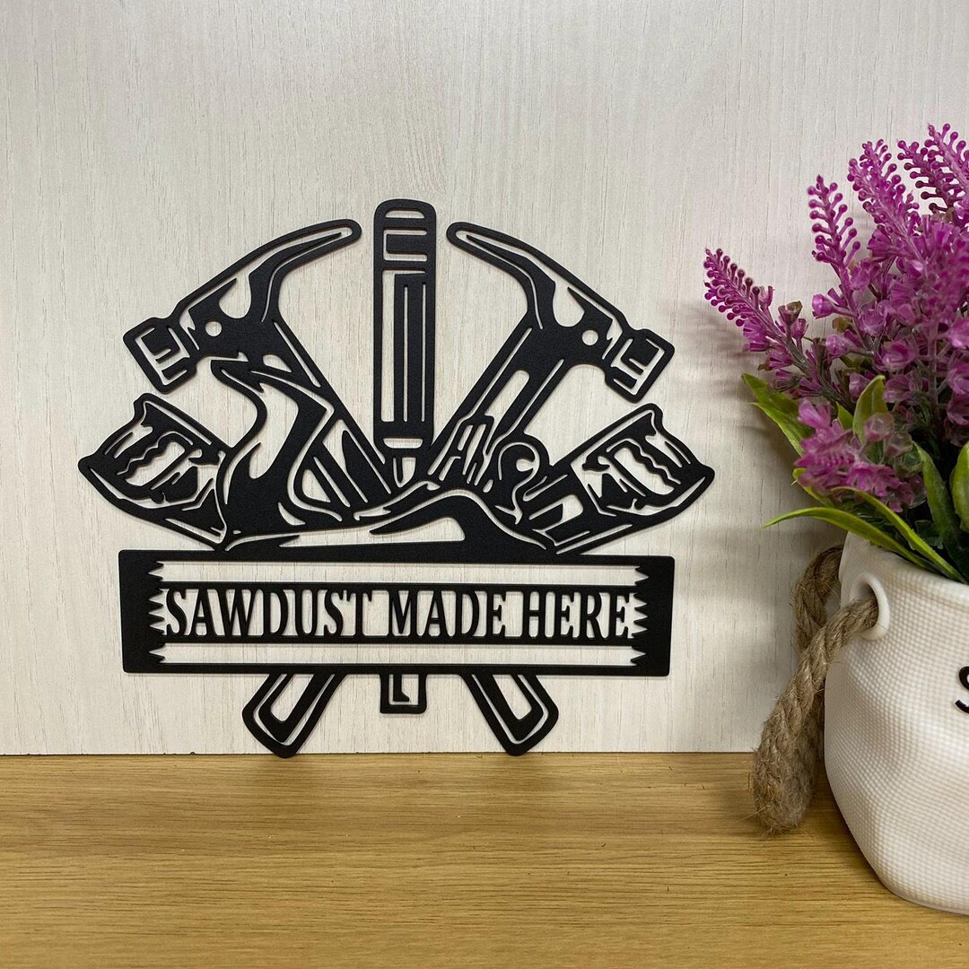 Custom Carpenter Tools Metal Wall Art, Personalized Carpenter Name Sign ...