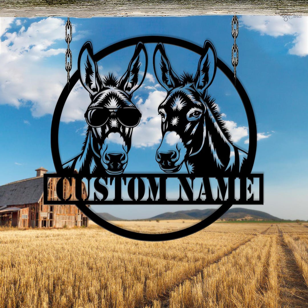Personalized Donkey Ranch Sign, Custom Funny Farm Sign, Funny Animal ...
