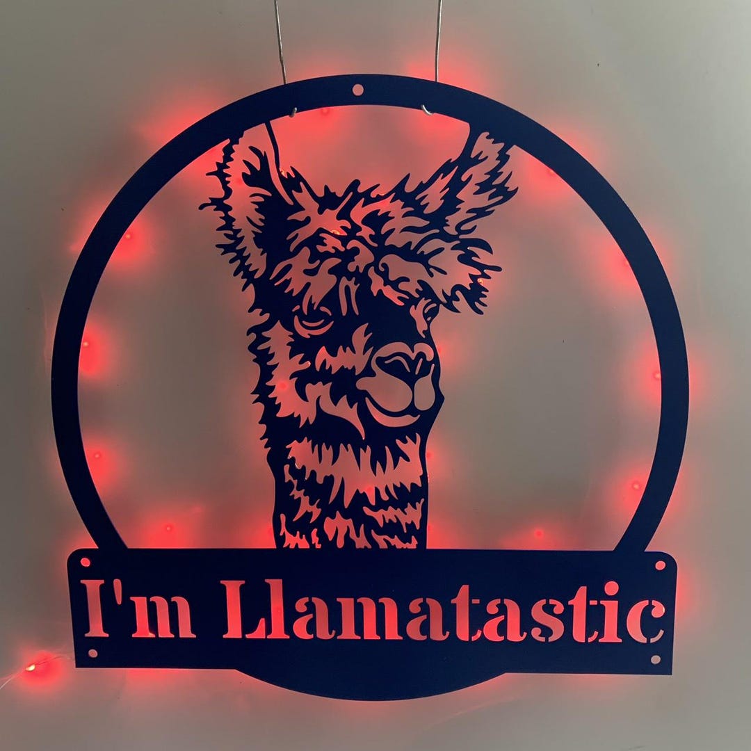 Personalized Alpaca Metal Sign Wall Art With LED Light,funny Llama ...