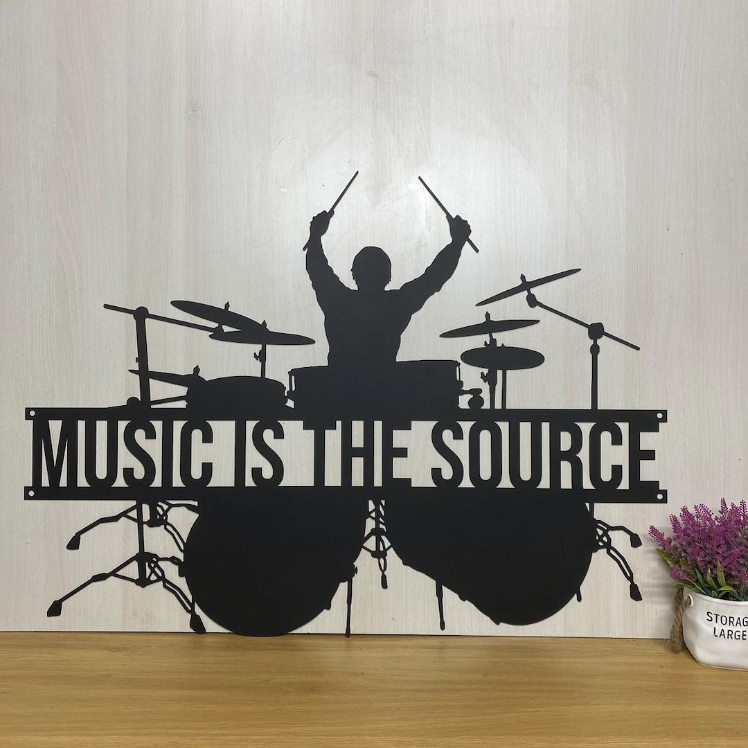 Custom Drummer Name Sign, Personalized Drum Set Metal Wall Art, Drum ...
