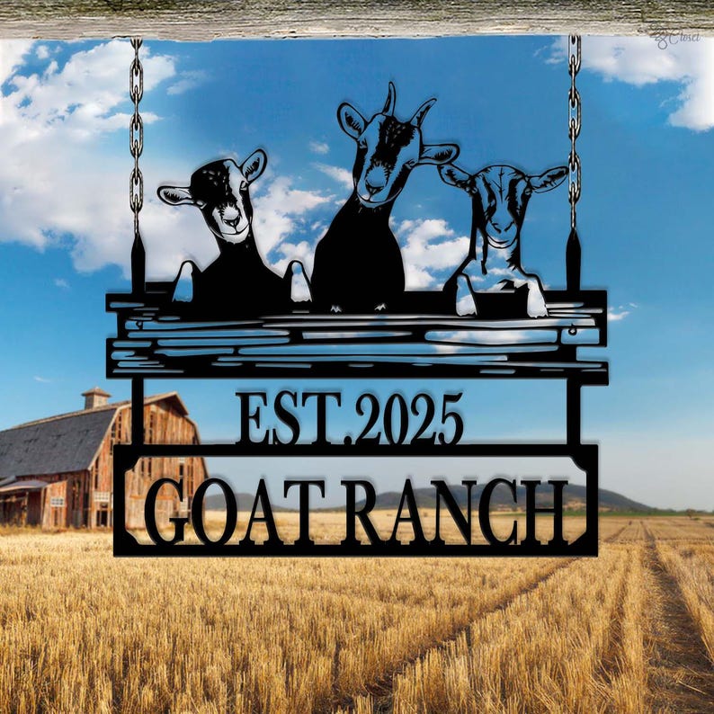 Custom Goat Ranch Sign, Metal Farm Sign With Goat, Ranch Sign, Gift for ...