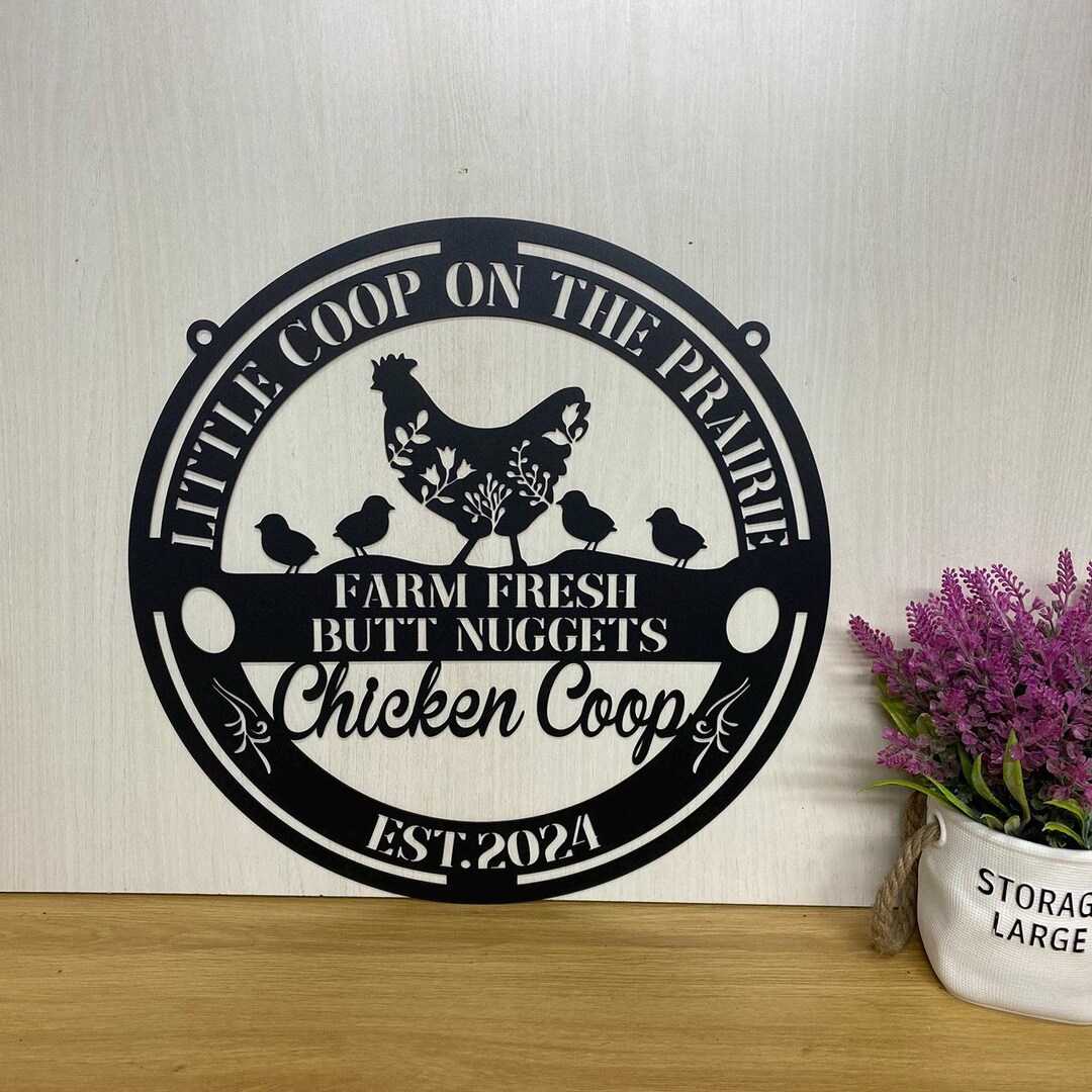 Personalized Chicken Coop Metal Farm Sign, Custom Hen House Decor ...
