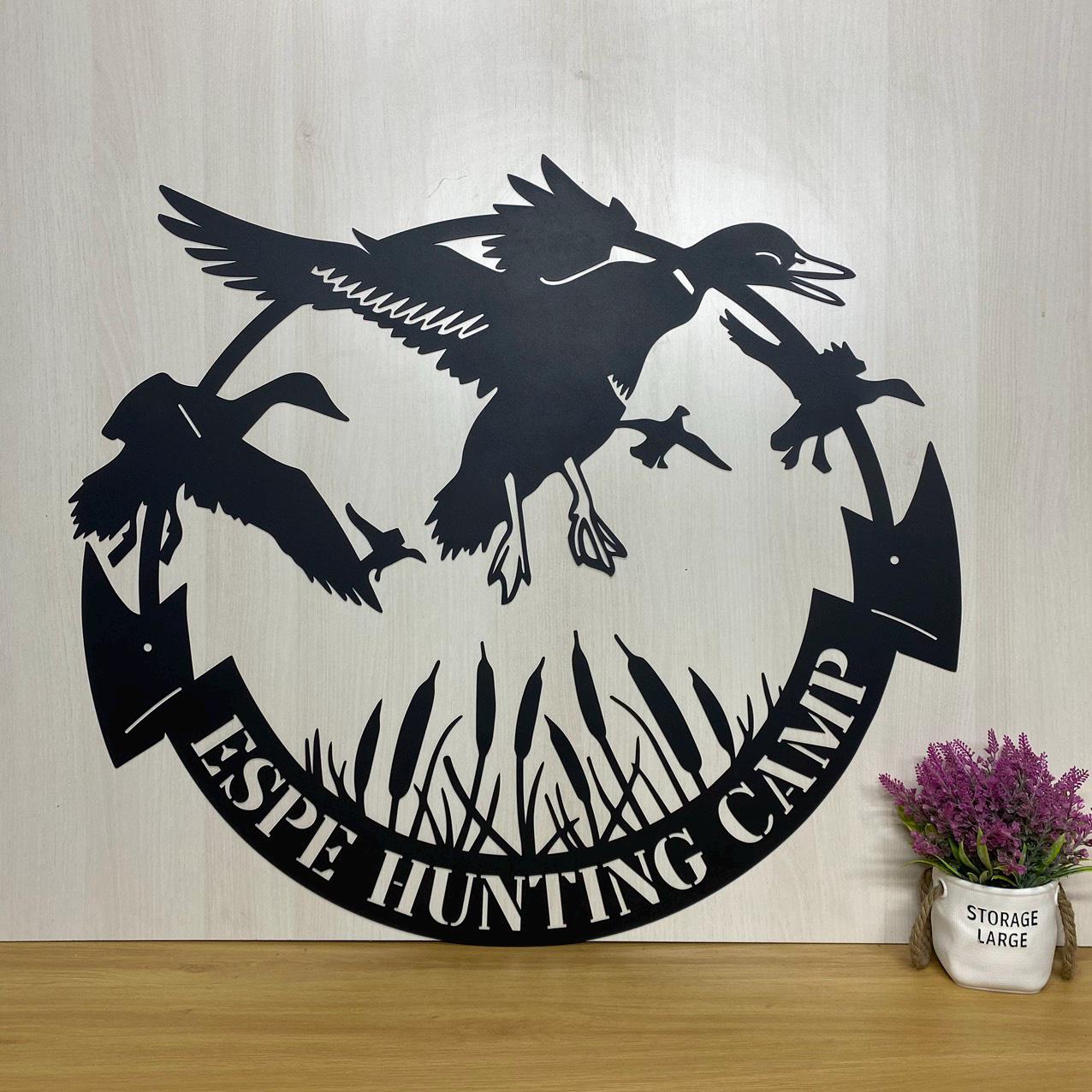 Personalized Flying Duck Metal Wall Art, Custom Mallard Duck Hunting ...