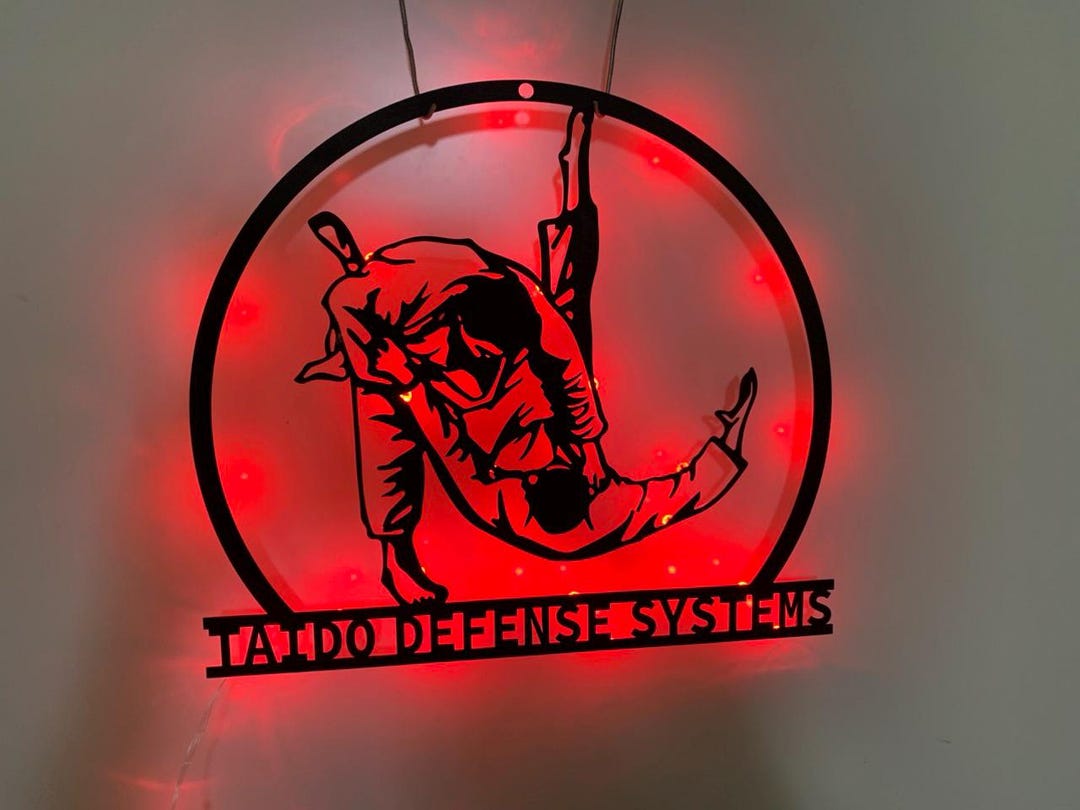 Custom Brazilian Jiu Jitsu Metal Wall Art LED Light Personalized BJJ ...