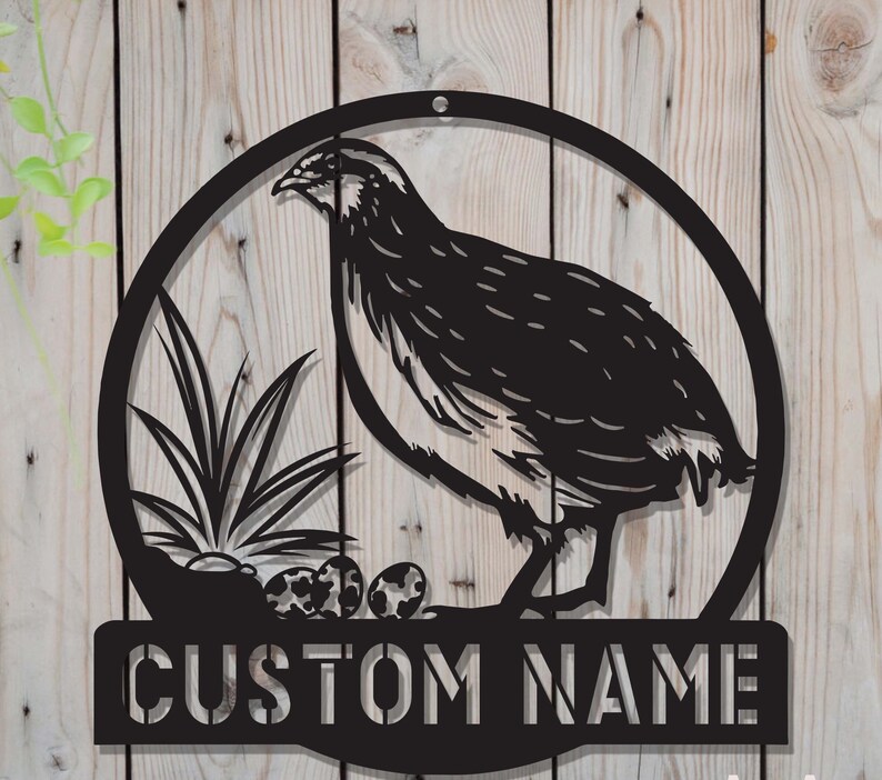 Custom Quail Coop Sign, Metal Farm Sign With Bird, Quail Coop Decor ...