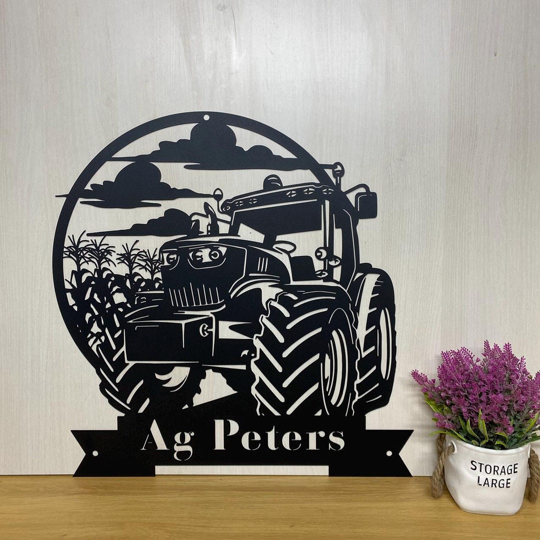 Personalized Farm Tractor Metal Sign, Custom Farm Tractor Name Sign ...