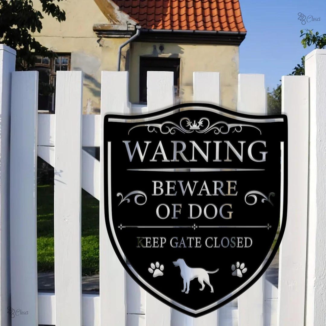 Dogs on Premises Sign Beware of Dog Sign Keep Gate Shut Door Fence Yard ...