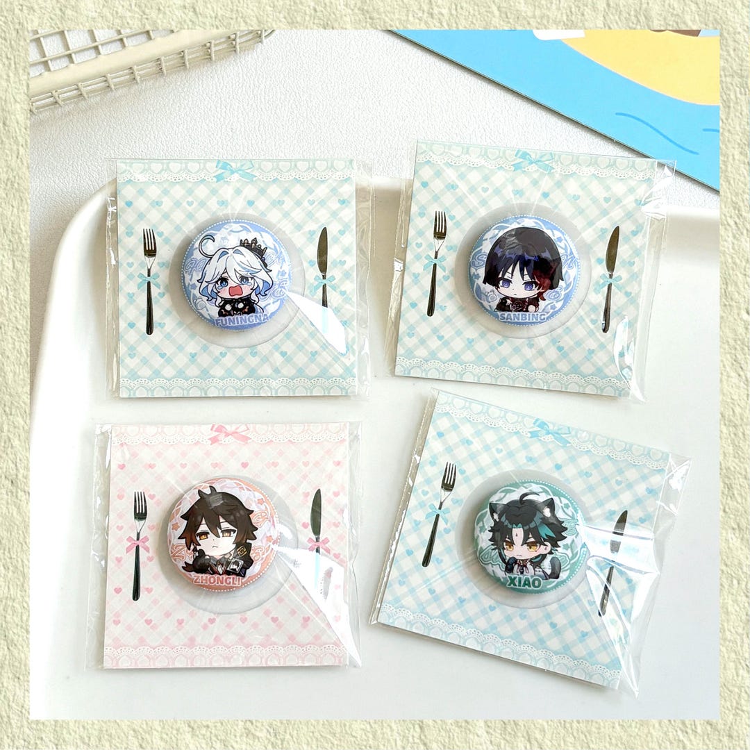 Genshin Impact Mini Button Pin, 25mm Cute Furina Scaramouche Xiao Badge ...