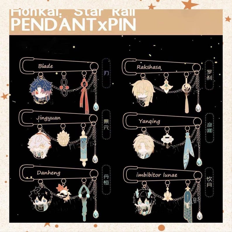 Honkai: Star Rail Fan-made Original Peripheral - Metal Charms & Pins of ...
