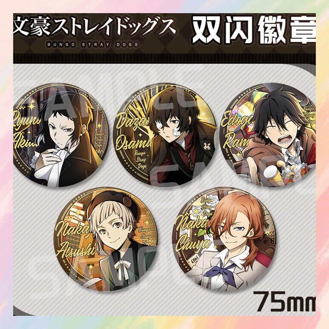 Bungo Stray Dogs Holographic Pin -75mm Dazai Osamu & Nakahara Chuuya ...