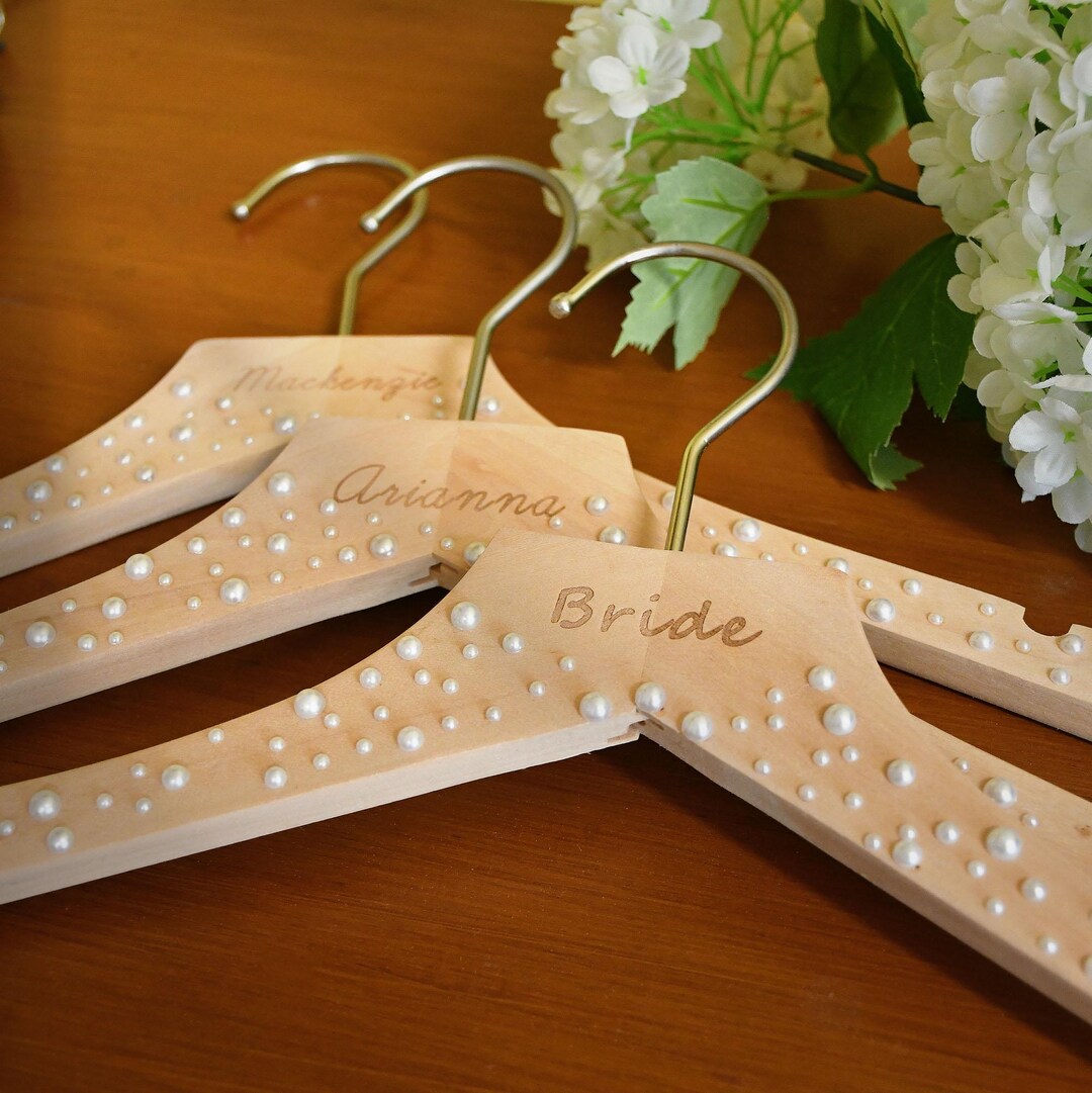Customizable Wooden Hangers,wedding Name Hangers,natural Wood Hangers ...