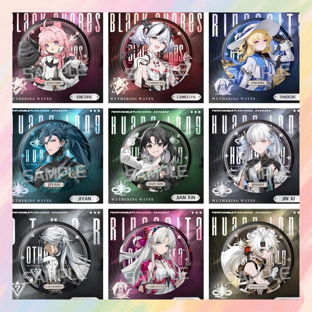 Wuthering Waves Game Peripherals: 75mm Double-flash Large Badges ...