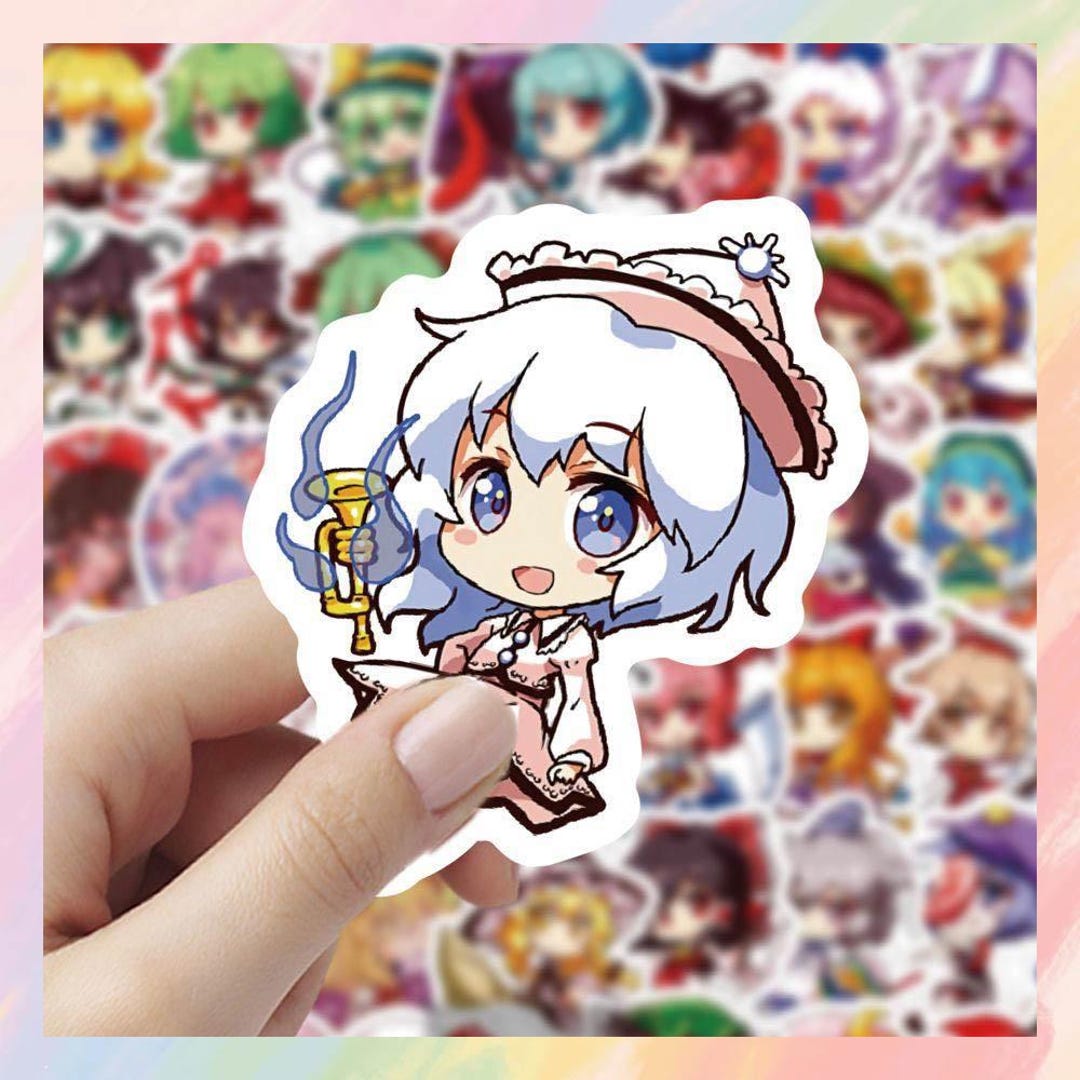 60pcs Touhou Project Chibi Stickers, Cute Anime Waterproof Vinyl Decals ...