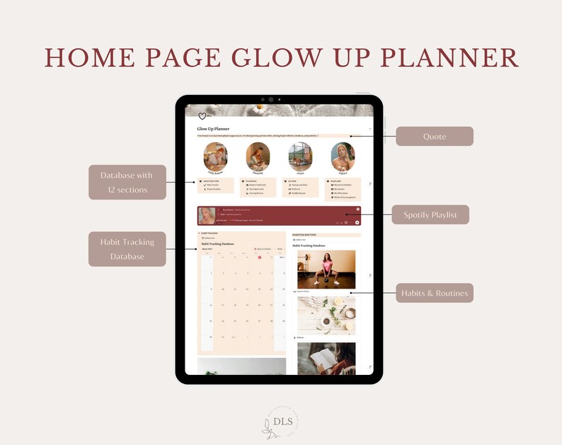 Glow up Planner | Notion Template | Habit Tracker | Notion Life Planner ...