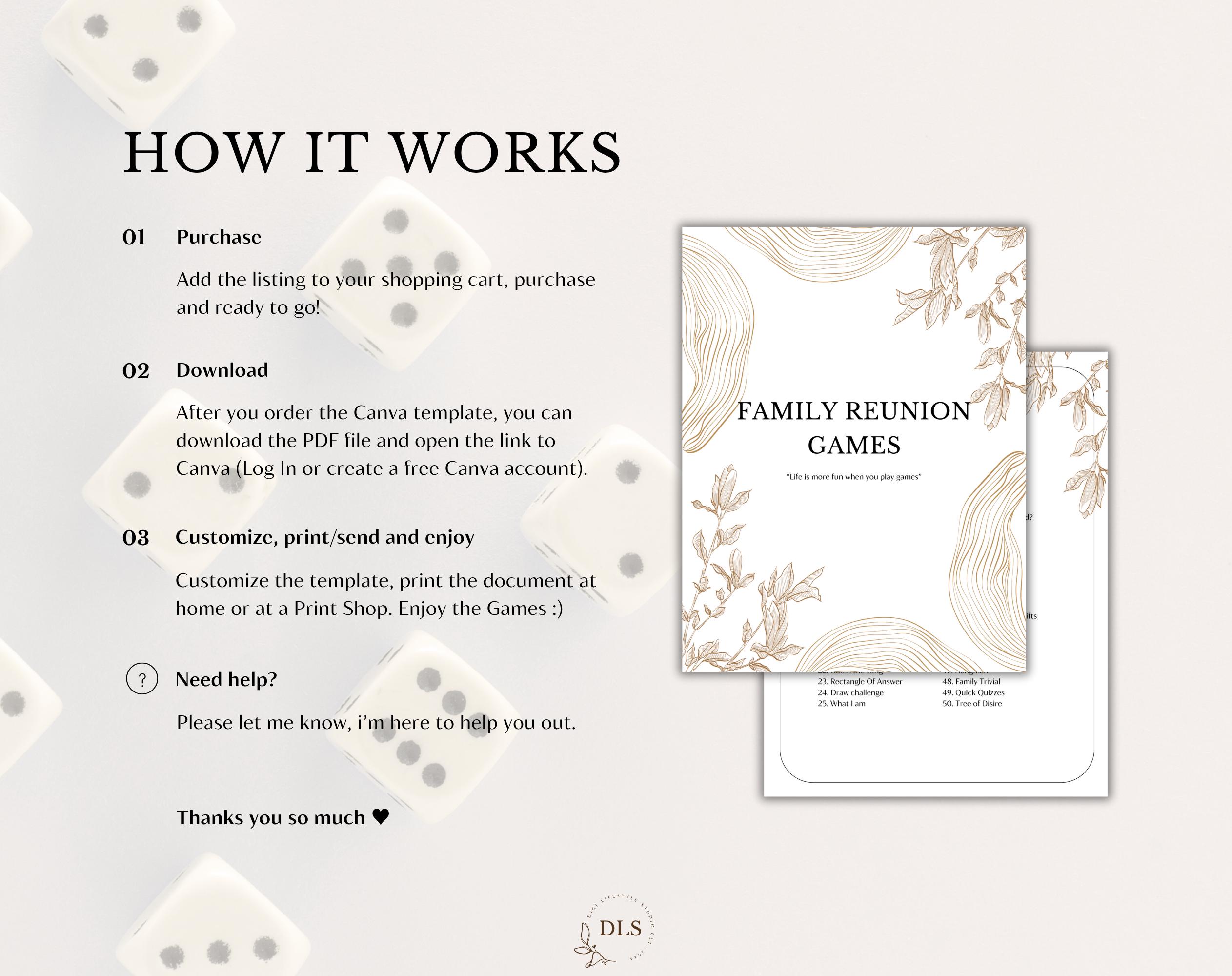 Family Reunion Games | Team Building Games | Family Bingo | Reunion ...