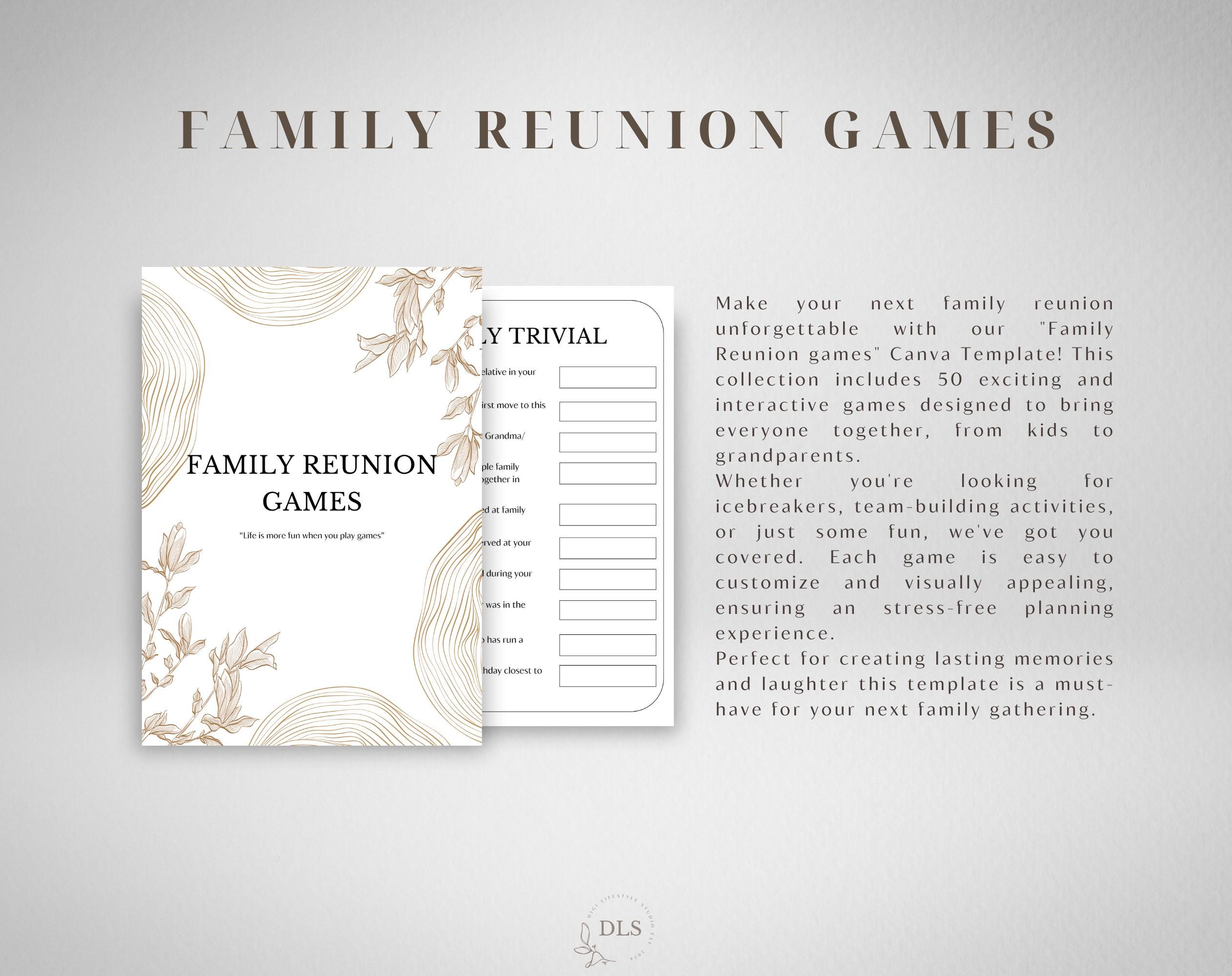 Family Reunion Games | Family Reunion Party | Reunion Games | Games for ...