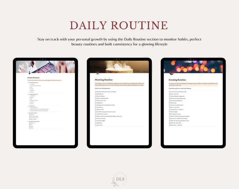 Glow up Planner | Notion Template | Habit Tracker | Notion Life Planner ...