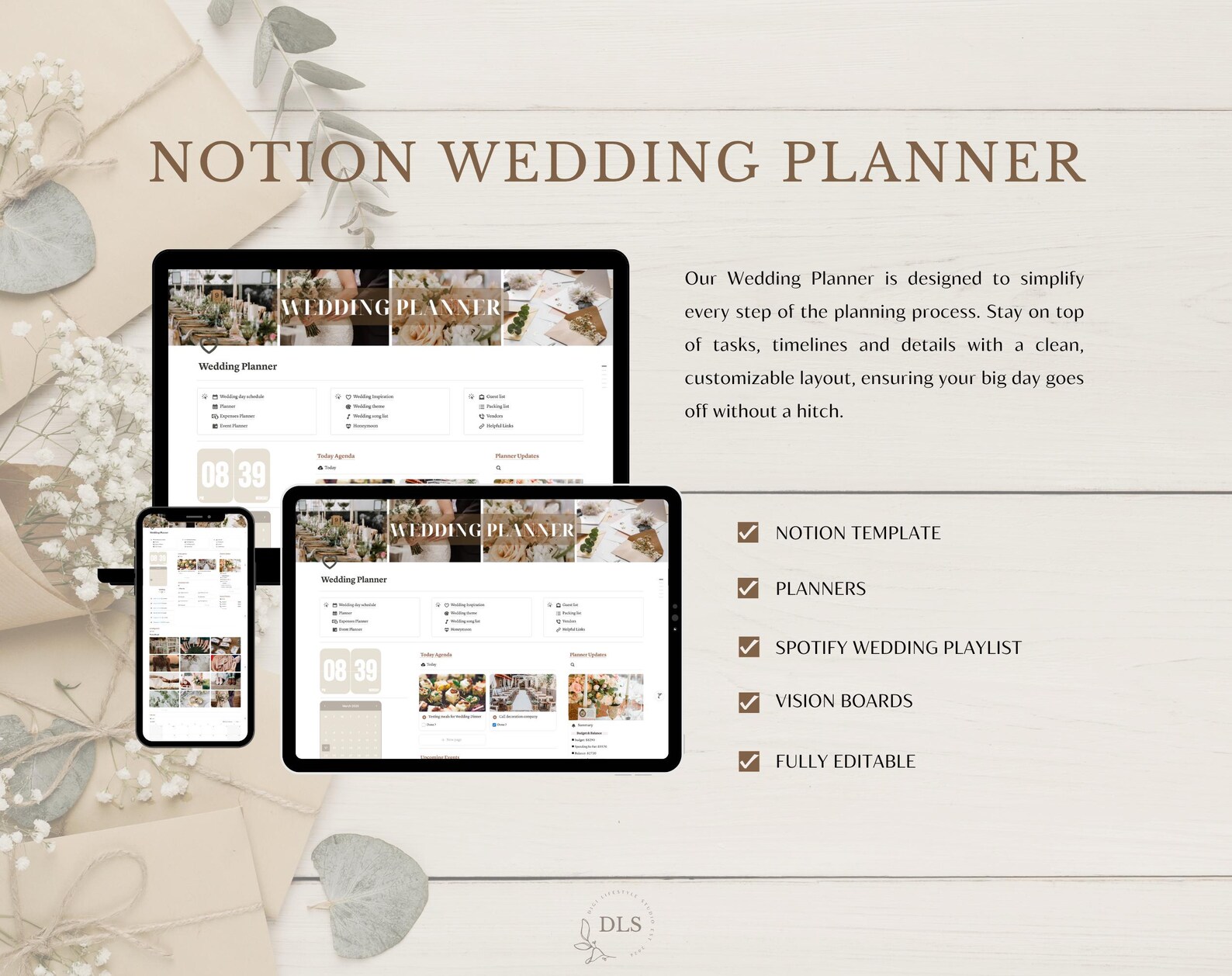Wedding Planner|notion Template|wedding Countdown|table Seating Chart ...