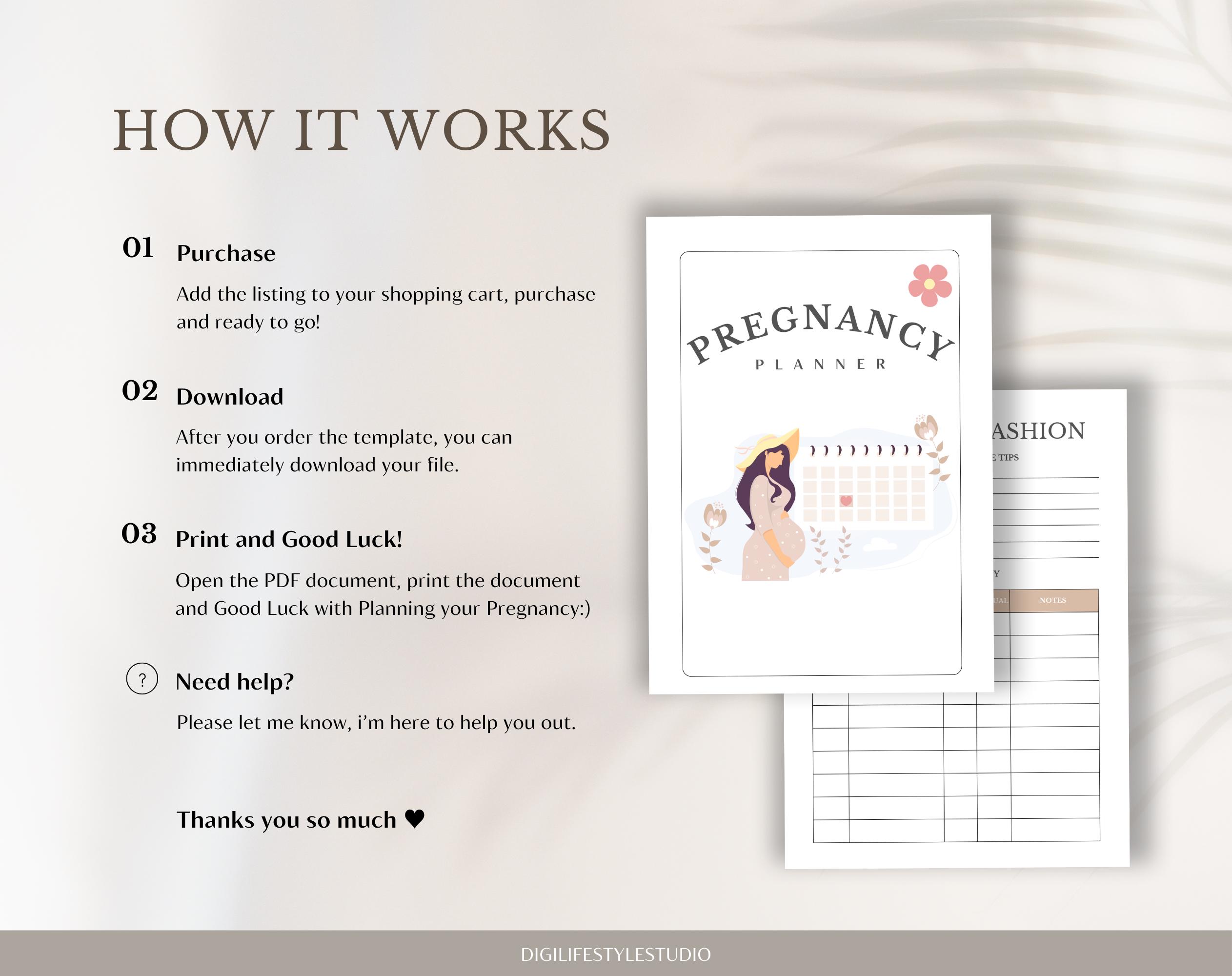 Pregnancy Planner | Printable Planner | Pregnancy Journal | Mom to Be ...