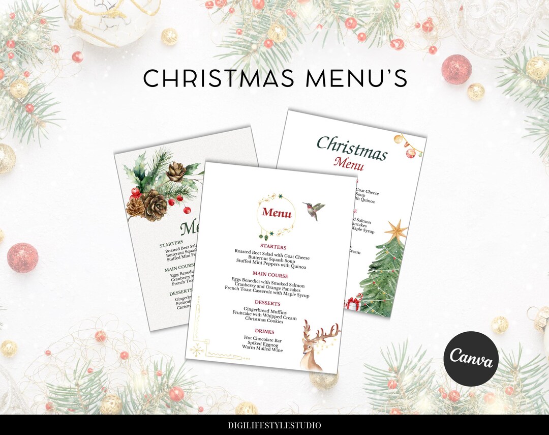 Christmas Menu | Christmas Party | Christmas Card | Menu Template ...